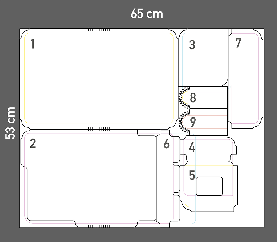The pages and cutting pattern for A5 size planner - Pinky Pink